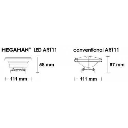 MM10018 Megaman Reflector AR111 12-75W G53 Dim to warm 24°/75° Ra97 ...